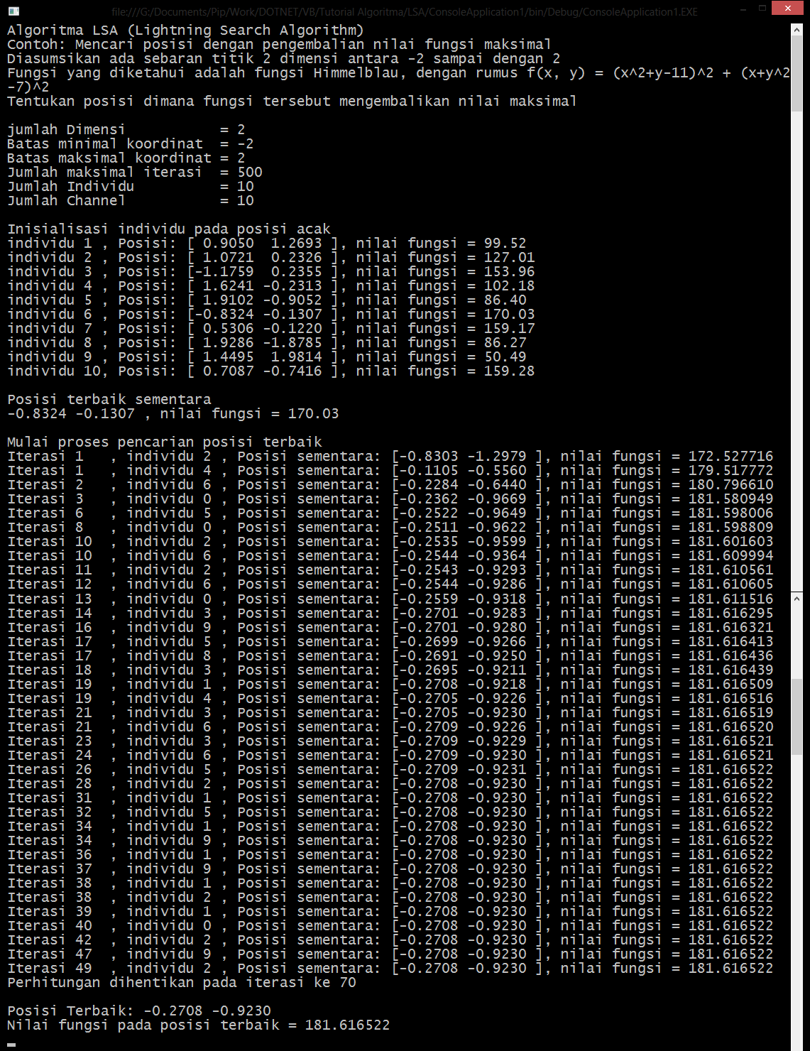 Algoritma LSA (Lightning Search Algorithm) | PIPTOOLS